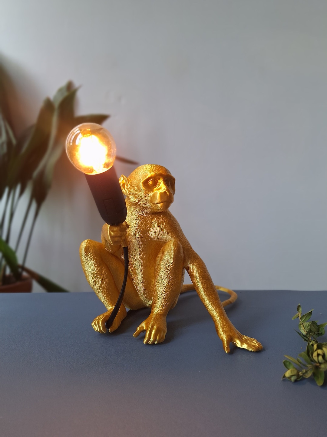 Sitting Monkey Table Lamp - Etsy