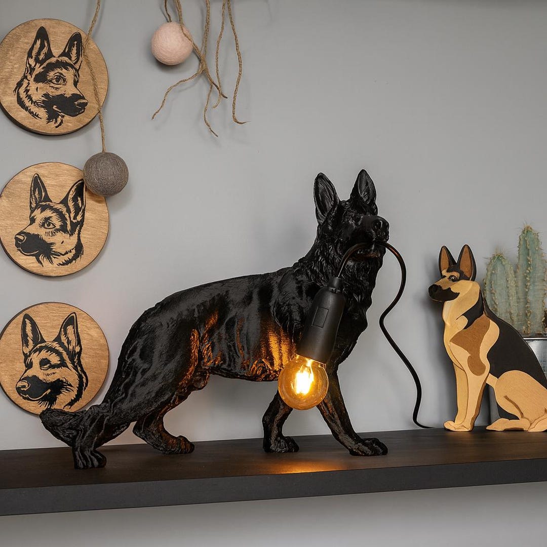 German Shepherd Table Lamp - Etsy