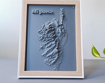 Personalised 3D Topographic Relief Map Special Place Mountain Region ...
