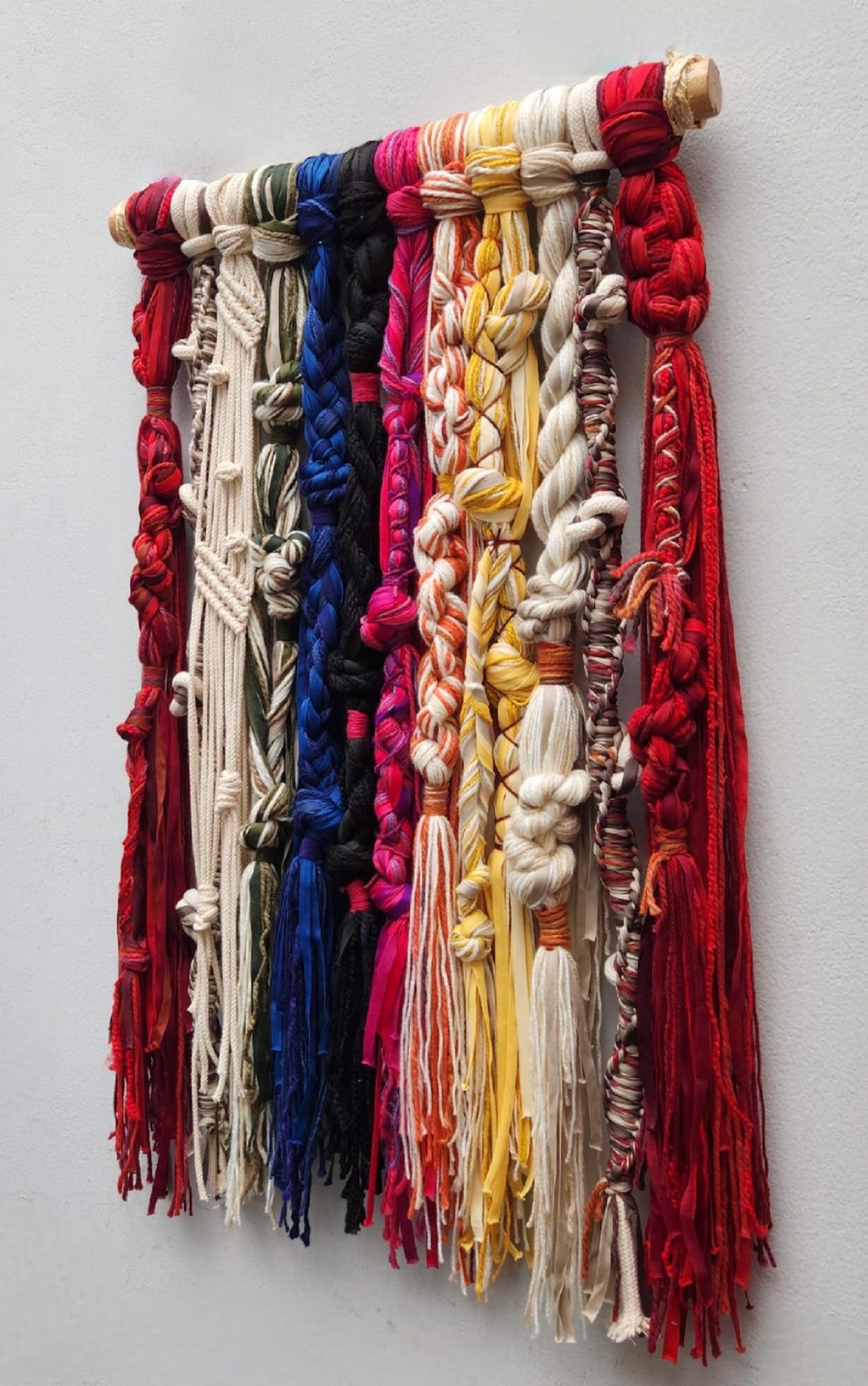 Peruvian Quipu, Bohemian Wall Hanging, Yarn Wall Hanging, Fiber Wall ...