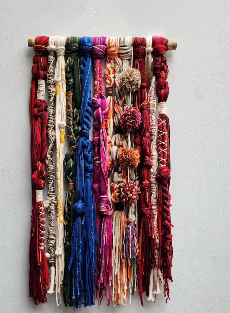 Peruvian Quipu, Bohemian Wall Hanging, Yarn Wall Hanging, Fiber Wall ...