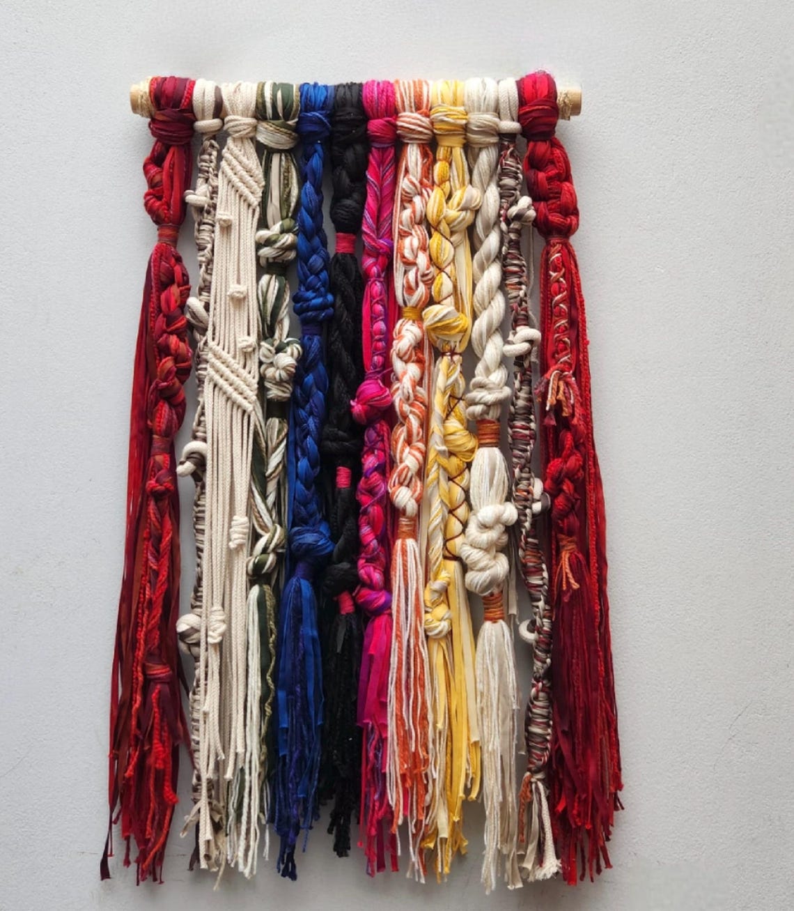 Peruvian Quipu, Bohemian Wall Hanging, Yarn Wall Hanging, Fiber Wall ...