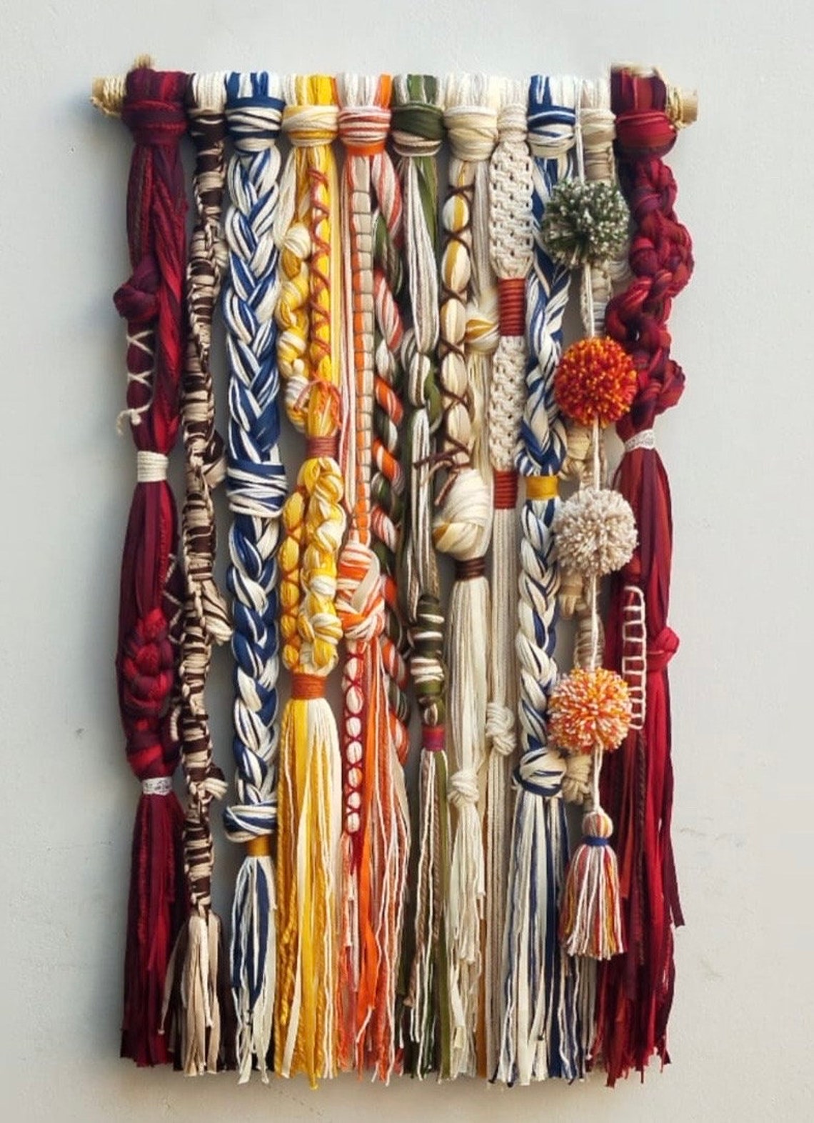 Peruvian Quipu, Bohemian Wall Hanging, Yarn Wall Hanging, Fiber Wall ...
