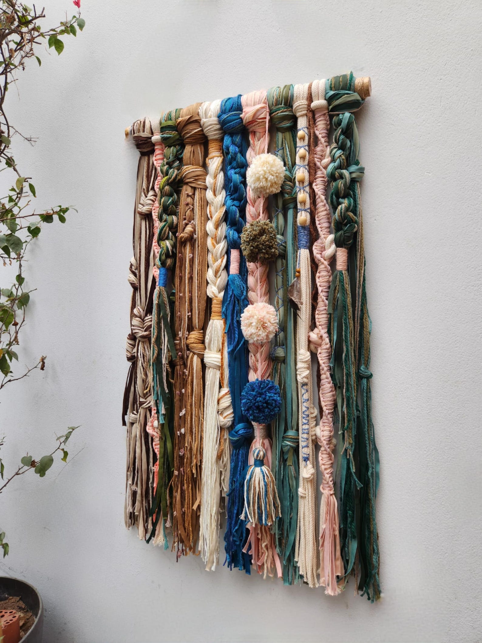 Peruvian Quipu, Bohemian Wall Hanging, Yarn Wall Hanging, Fiber Wall ...