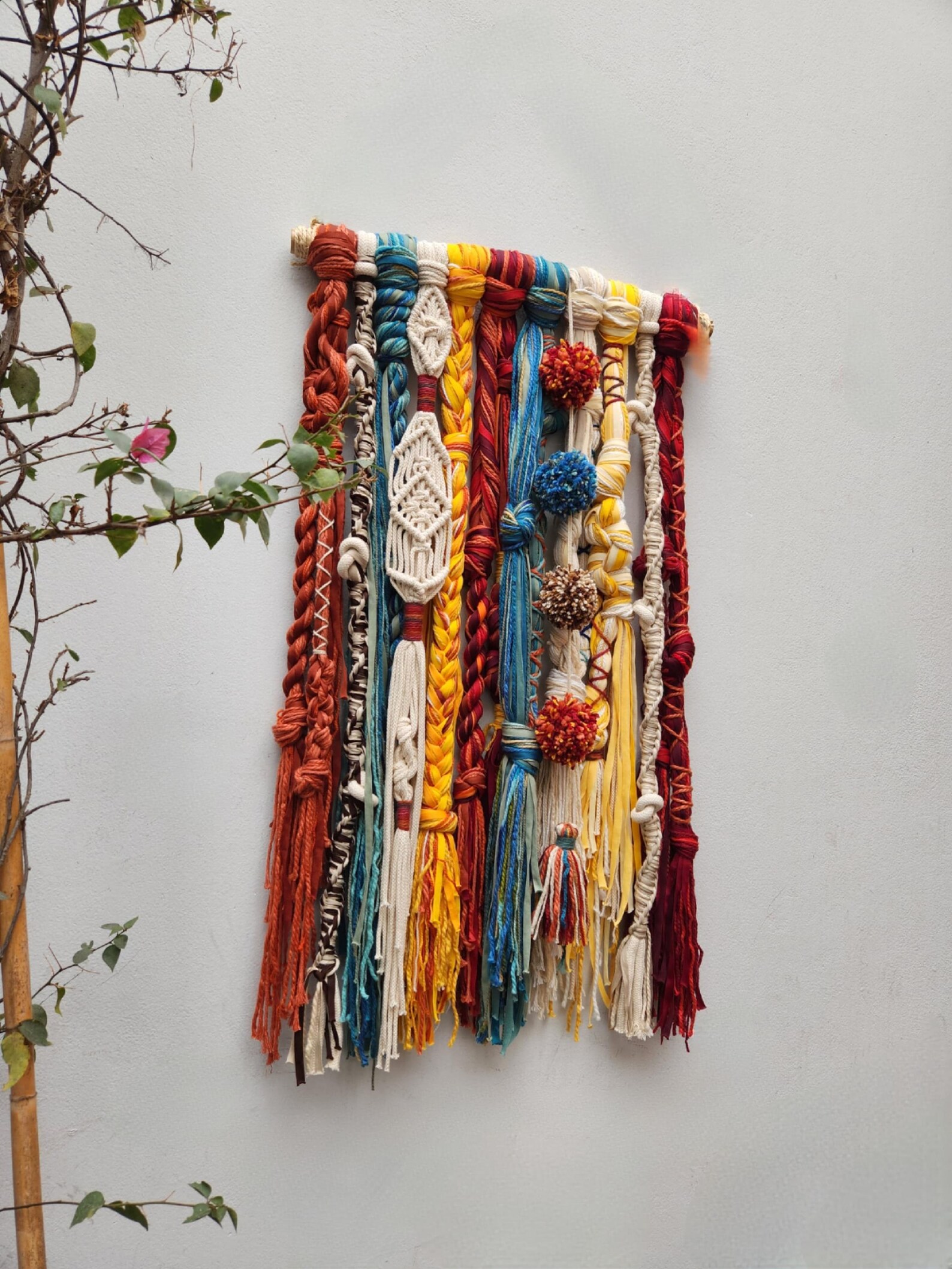 Peruvian Quipu, Bohemian Wall Hanging, Yarn Wall Hanging, Fiber Wall ...