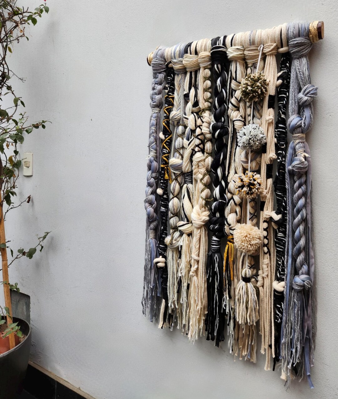 Peruvian Quipu, Bohemian Wall Hanging, Yarn Wall Hanging, Fiber Wall ...