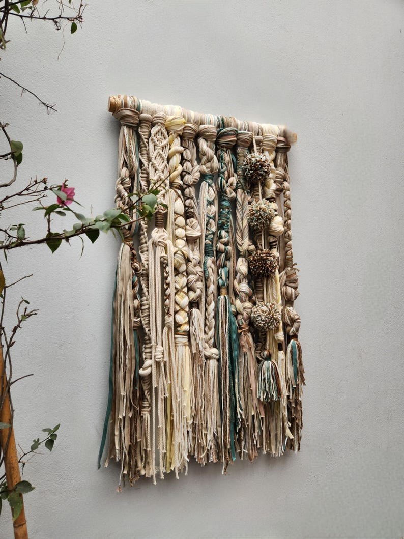 Peruvian Quipu, Bohemian Wall Hanging, Yarn Wall Hanging, Fiber Wall ...