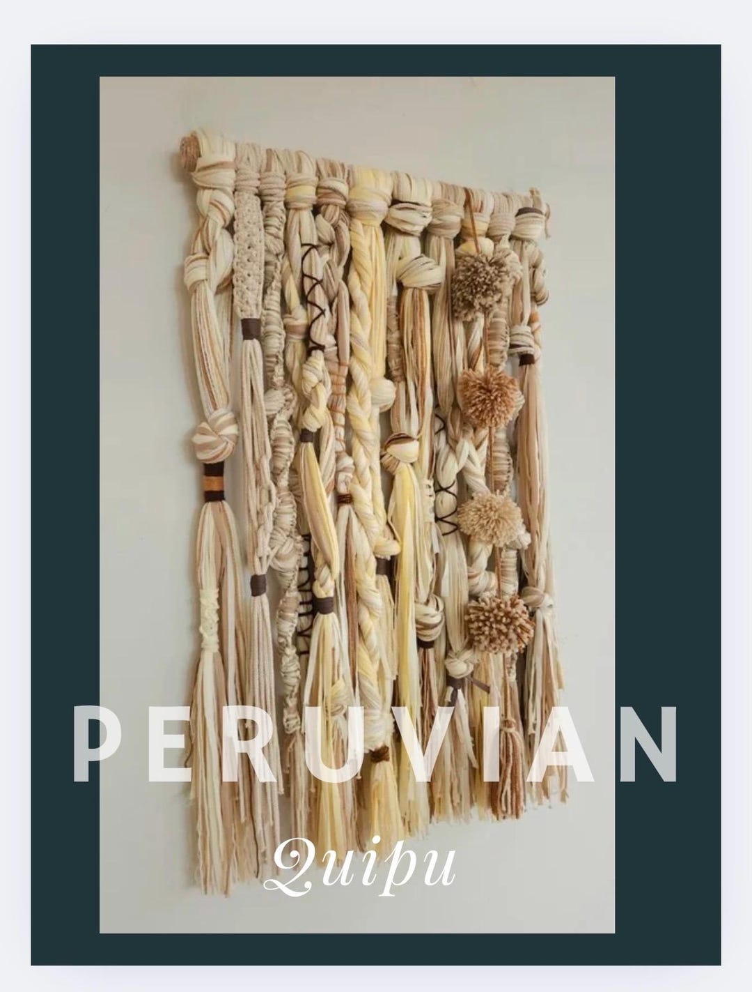 Peruvian Quipu, Bohemian Wall Hanging, Yarn Wall Hanging, Fiber Wall ...