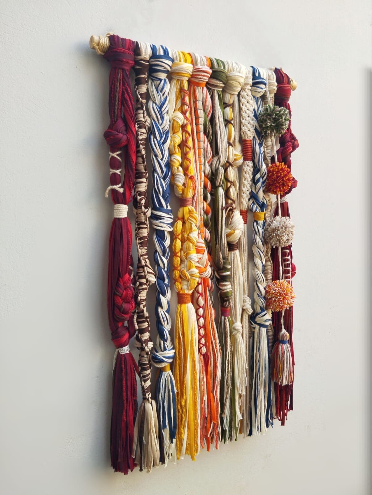 Peruvian Quipu, Bohemian Wall Hanging, Yarn Wall Hanging, Fiber Wall ...