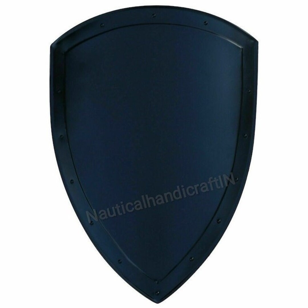Medieval Functional Historical Replica Solid Black Heater Shield, LARP ...