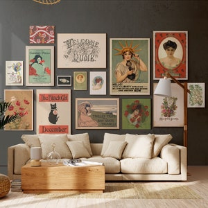 Gallery Wall Art Set, Mega Bundle, Retro Poster Set, Vintage Poster Art ...