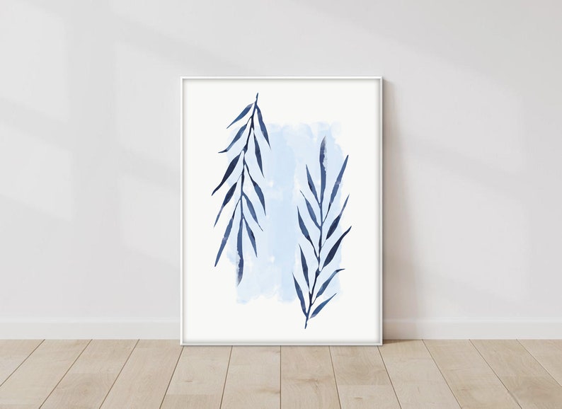 Blue Art Print Set of 5 Abstract Digital Printable Art | Etsy