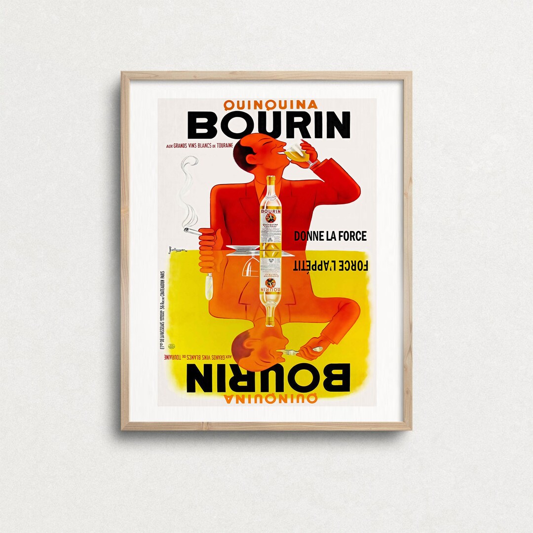 Bourin Quinquina Vintage Poster Print: Greek Food & Drink (digital ...