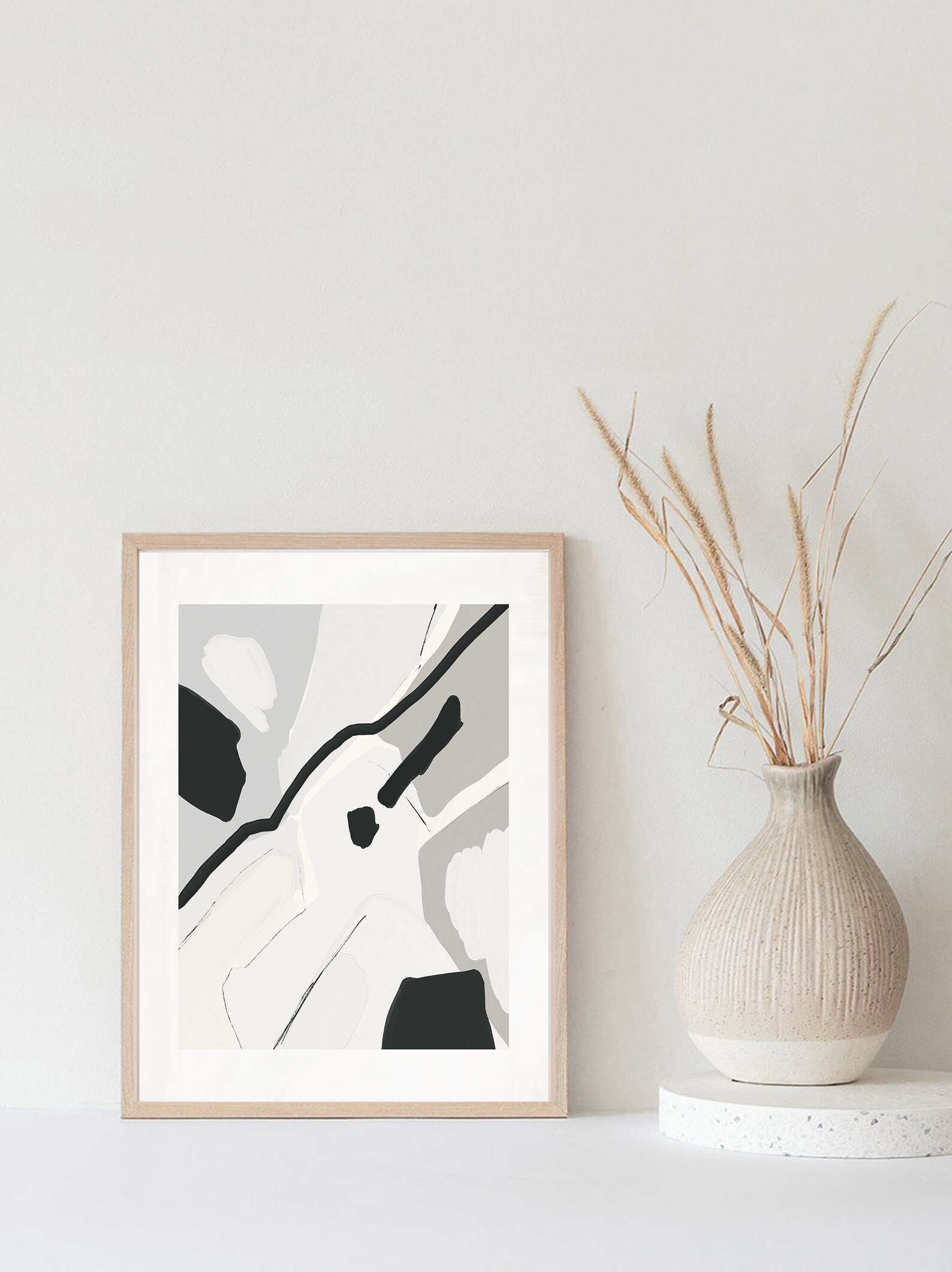 Modern Abstract Print Set of 5 Black Abstract Art Black and - Etsy