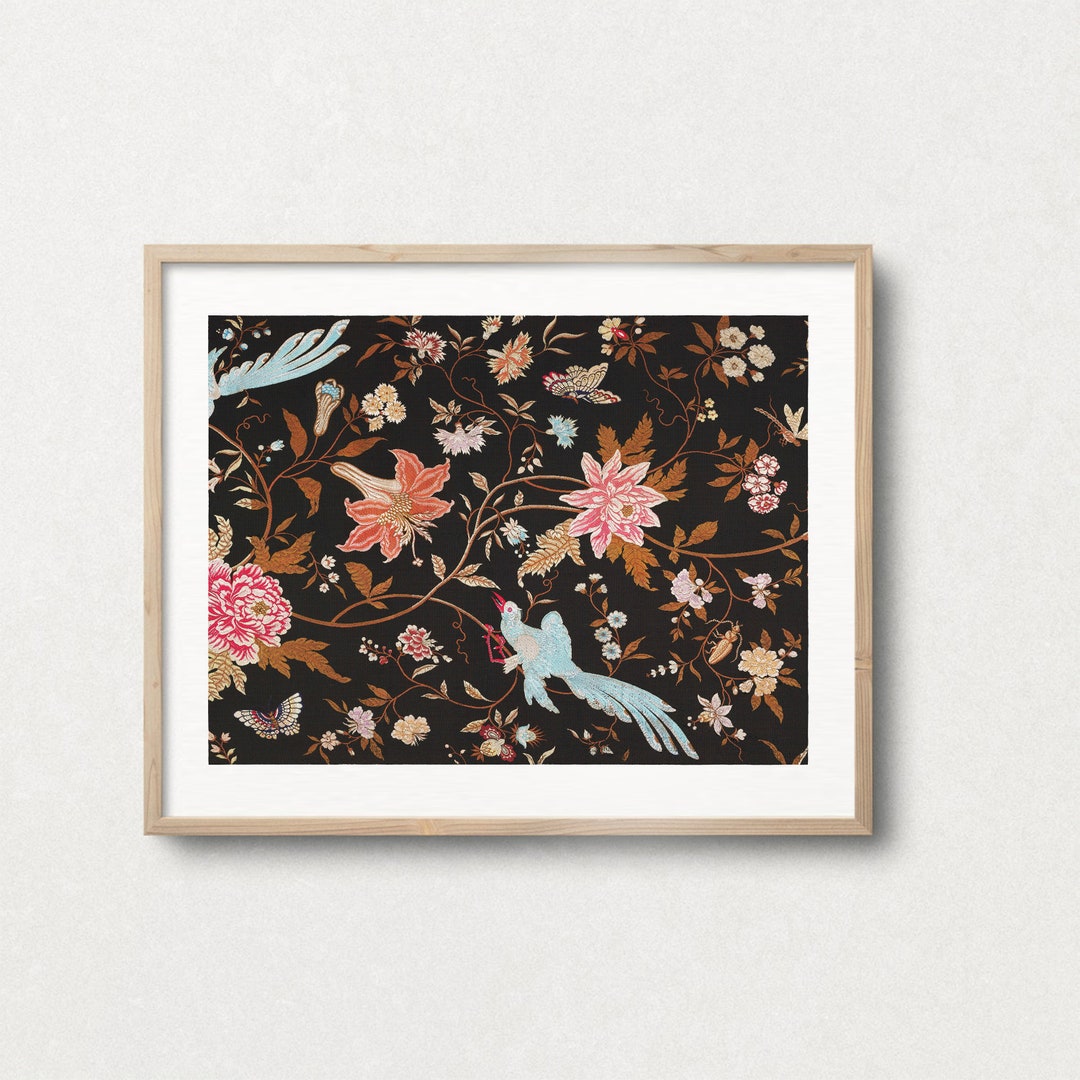 Floral Woven Textile Print, Eclectic Poster, Digital Download - Etsy