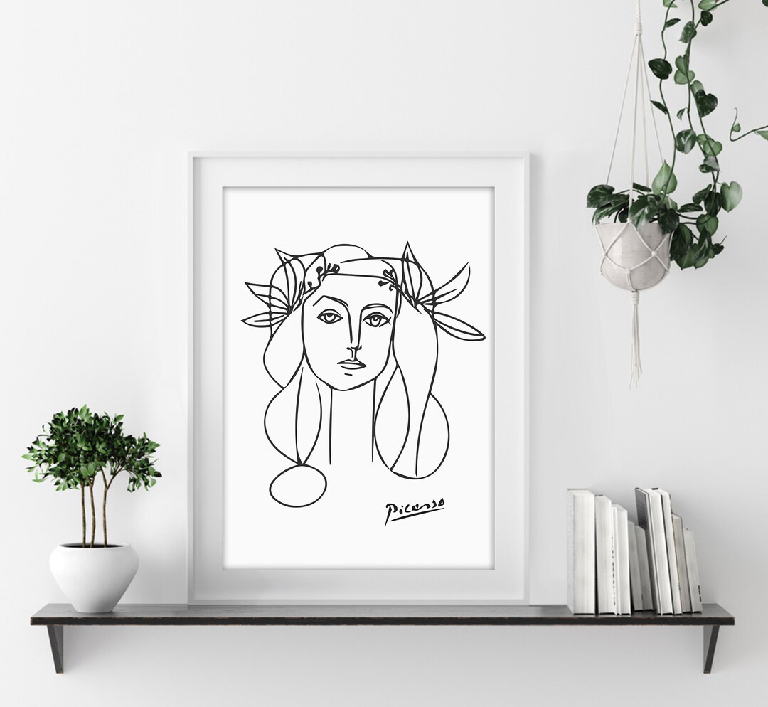 Picasso Woman Line Art, Picasso Poster One Line, Picasso Female Face ...