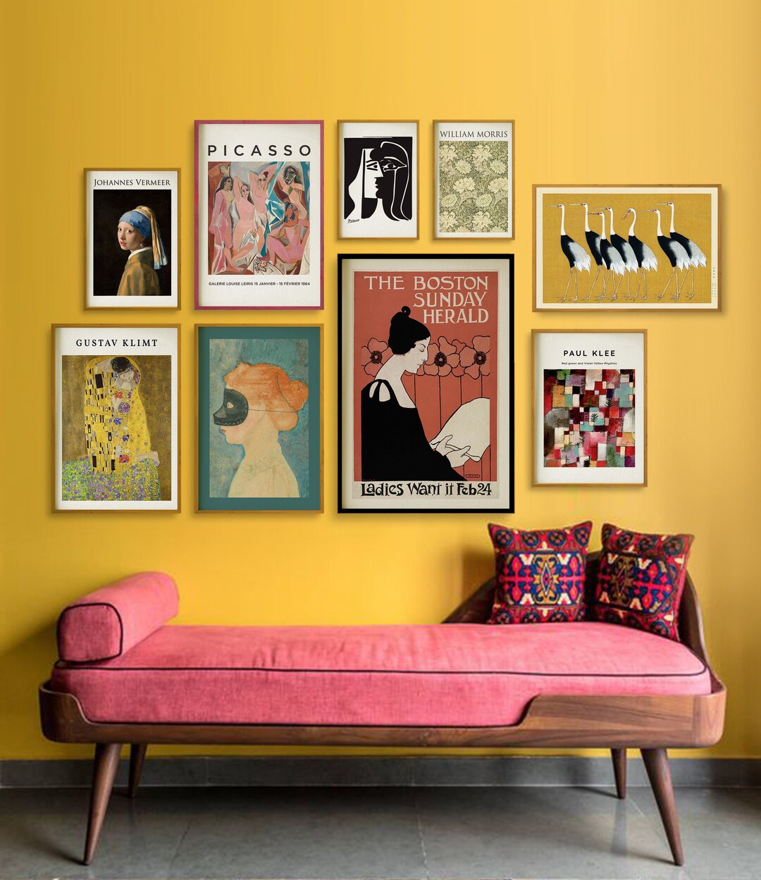 Eclectic Gallery Wall Art Set: William Morris, Picasso (digital ...