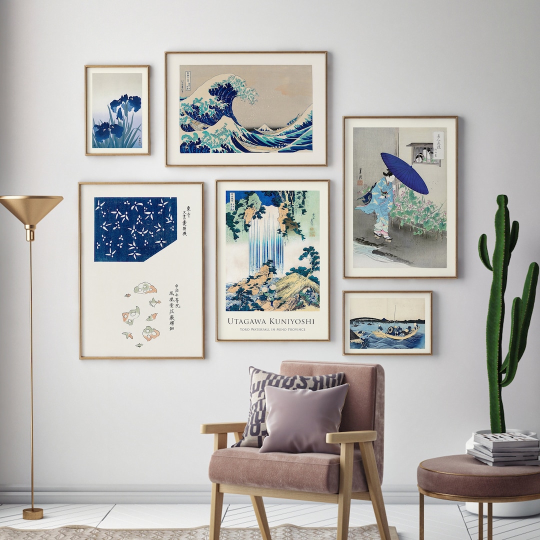 Japanese Gallery Wall Art Set, Wall Prints Set of 6, Woodblock Art ...
