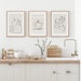 Abstract Kitchen Art Prints: Modern Line Drawing Set (digital Download ...