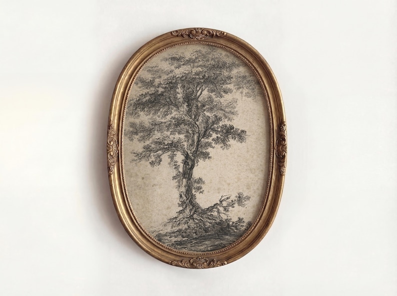 Vintage Tree Sketch Print: Antique Nature Drawing (digital Download) - Etsy