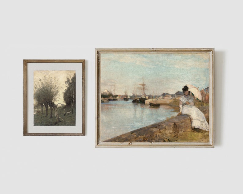 Vintage Landscape Oil Painting Prints: French Country Farmhouse ...