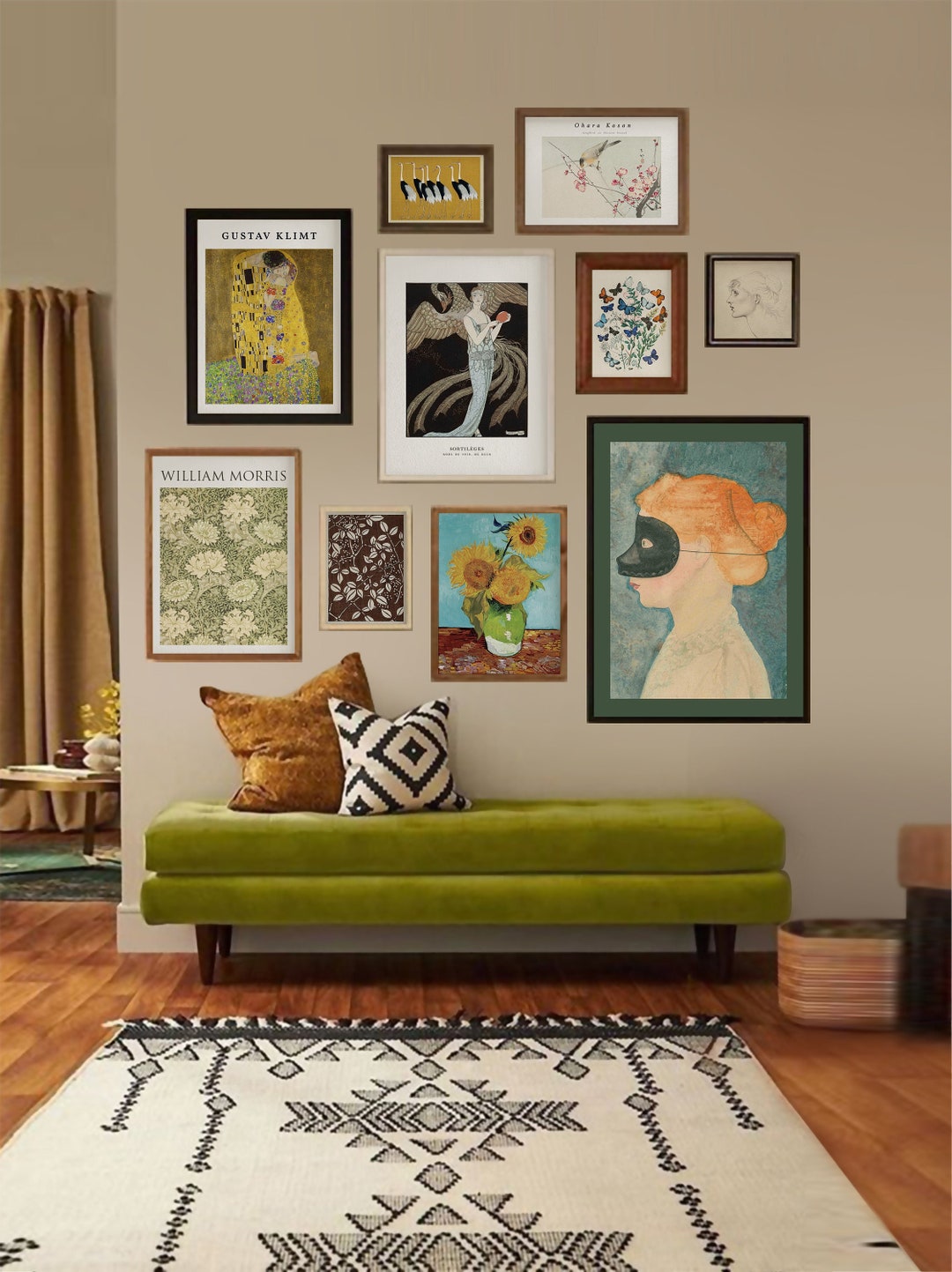 Eclectic Gallery Wall Art Set: Van Gogh & William Morris Prints ...