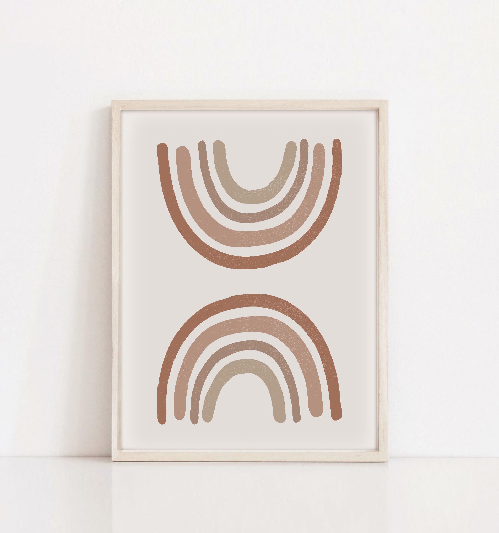 Rainbow Modern Wall Print Mid Century Modern Art Geometric | Etsy