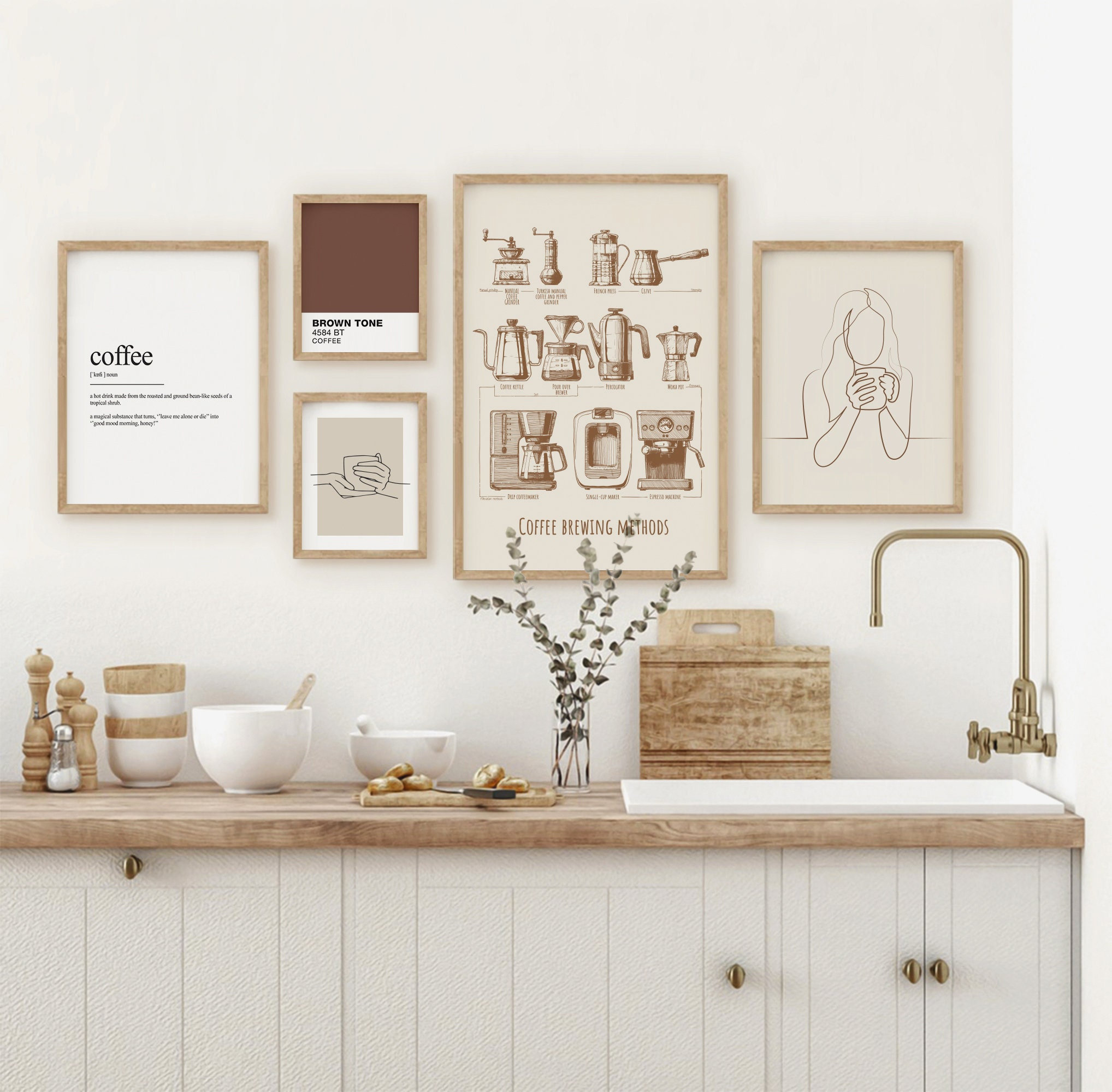 Gallery Wall Set of 5 Kitchen Wall Decor Dining Room Wall - Etsy