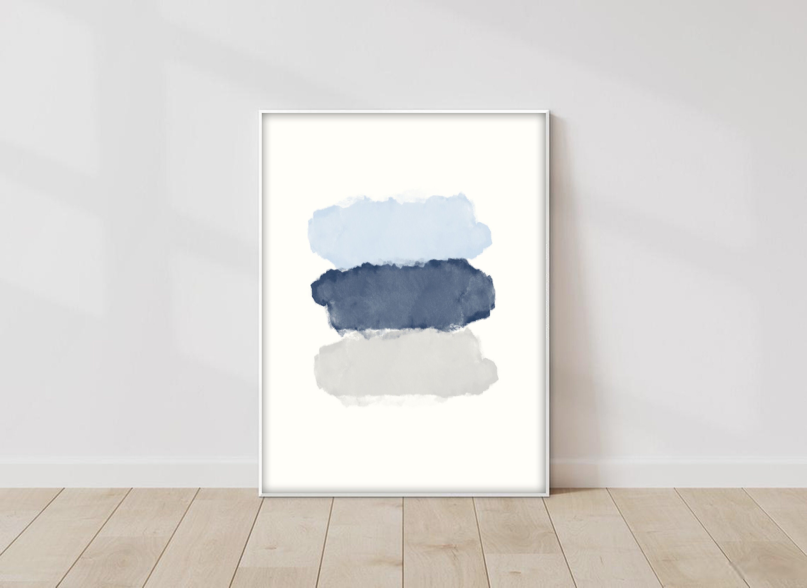 Blue Art Print Set of 5 Abstract Digital Printable Art | Etsy