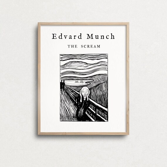 Edvard Munch the Scream Print for Eclectic Wall Art Black | Etsy