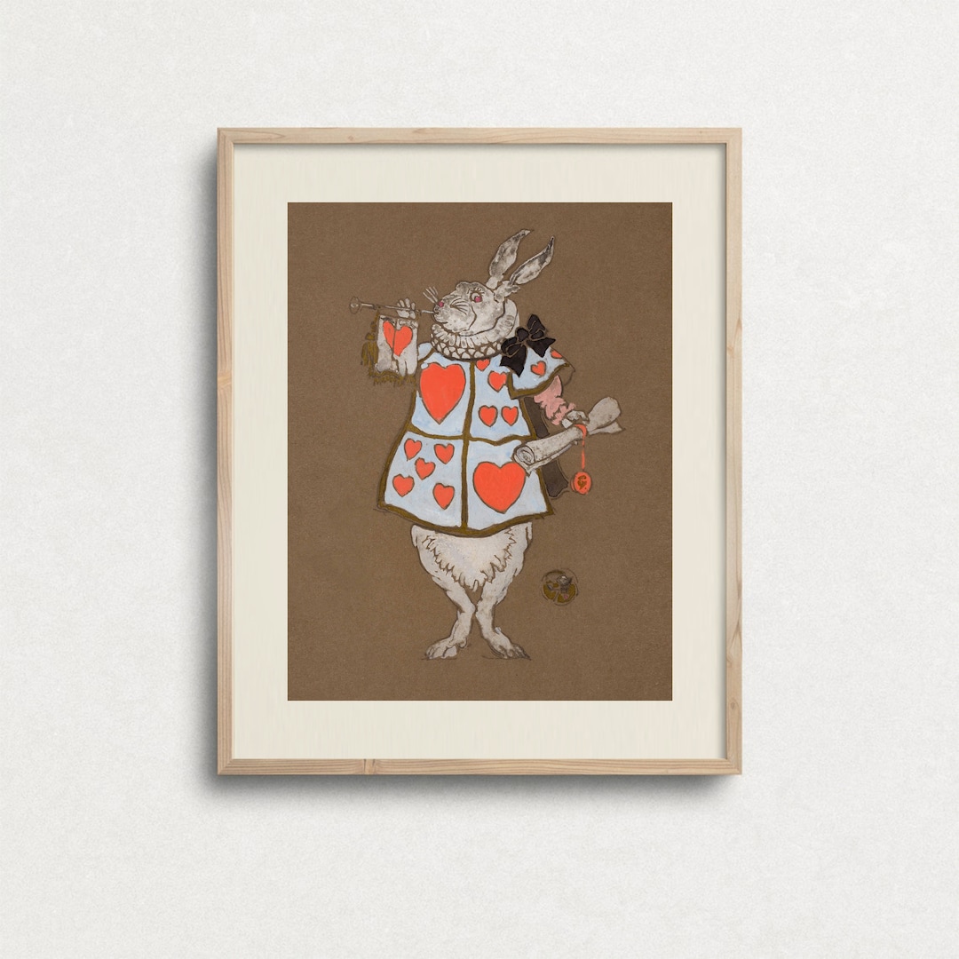 White Rabbit Wall Art Print, Alice in Wonderland Poster Download ...