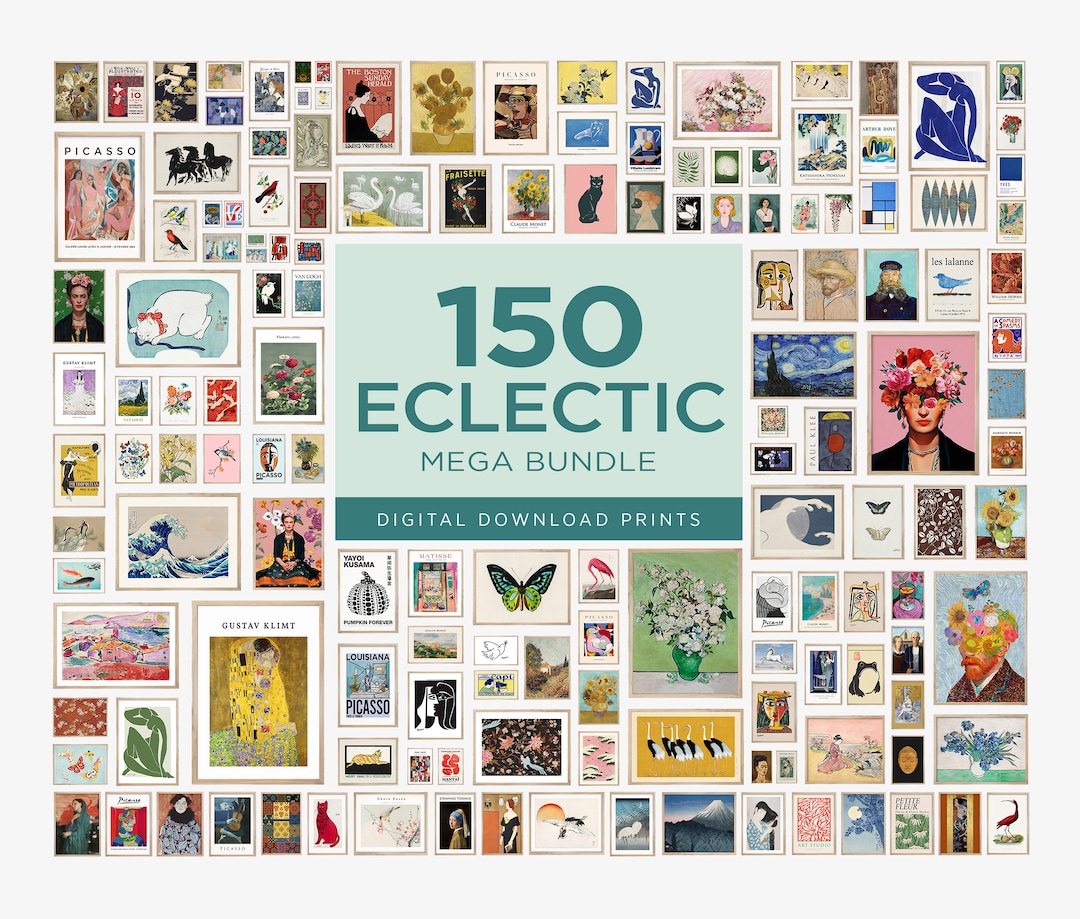 150 Eclectic Gallery Wall Set, MEGA BUNDLE Wall Art Set, Eclectic Wall ...