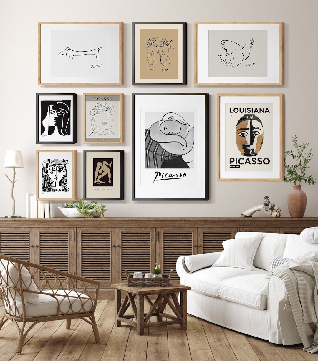 Picasso Wall Art Set of 9, Abstract Gallery Wall Set, Modern Print Set ...