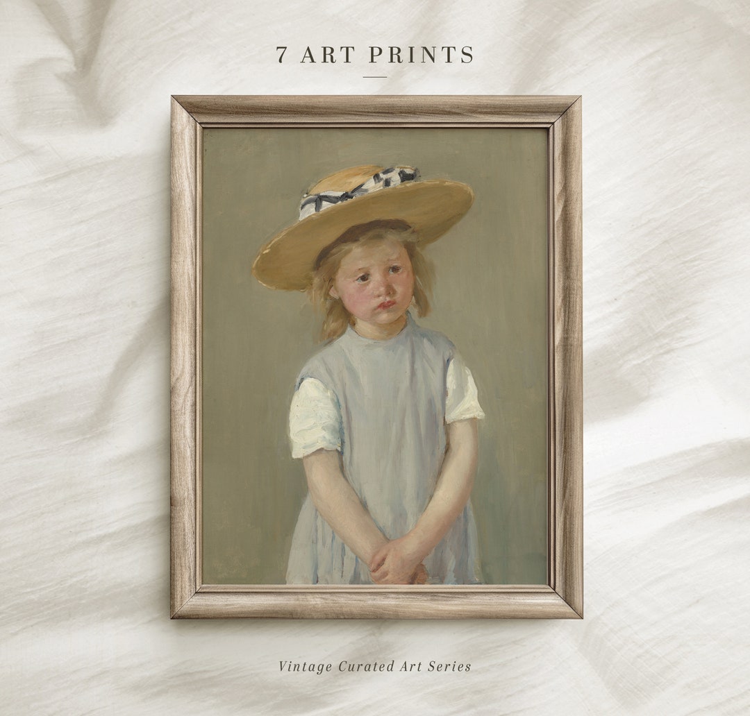 Vintage European Portrait Painting, Little Girl Portrait Print, Digital ...