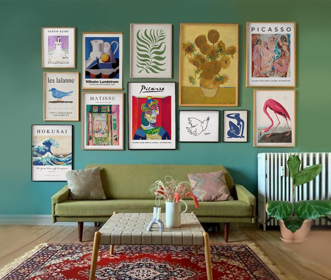 Gallery Wall Set of 12, Eclectic Print Set, Wall Decor, Wall Prints ...