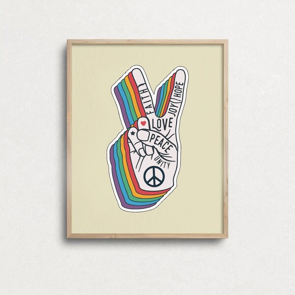 Peace Sign Poster - Etsy