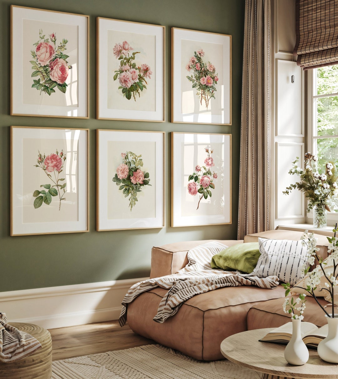 Pink Roses Print Set: Vintage English Cottage Art (digital Download) - Etsy