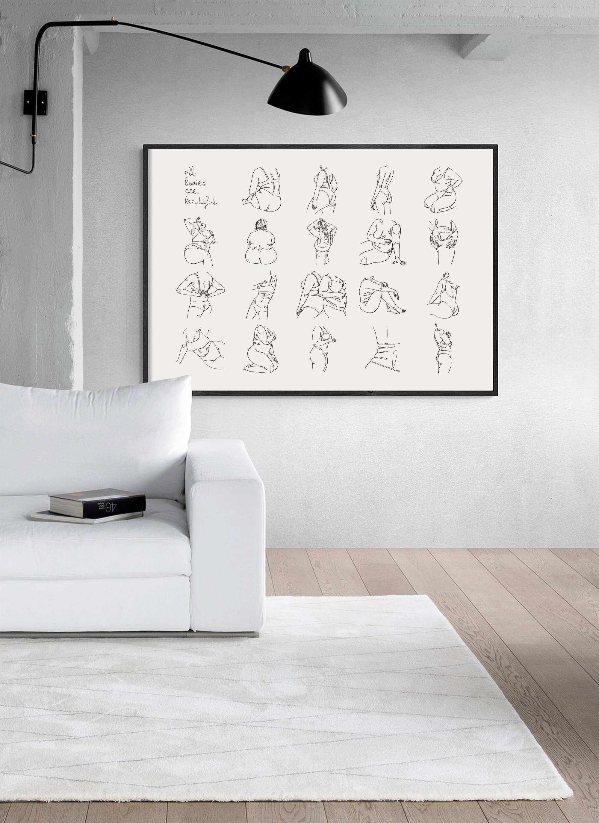 Body Positivity Line Art Print: Female Empowerment (digital Print) - Etsy