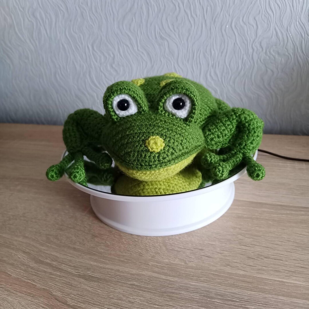 Large Amigurumi Frog, Handmade Crocheted Plush Toy, Charming Large ...