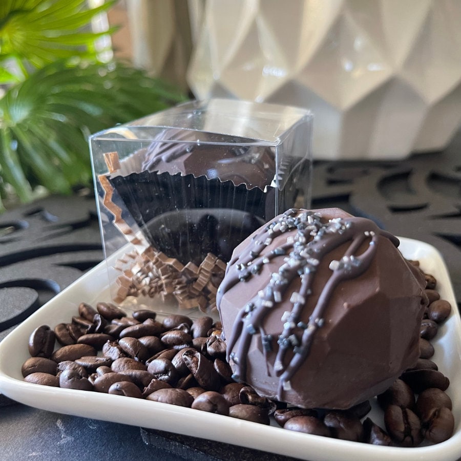 1 Dark Espresso Chocolate Coffee Bomb Individually Packaged in Clear ...