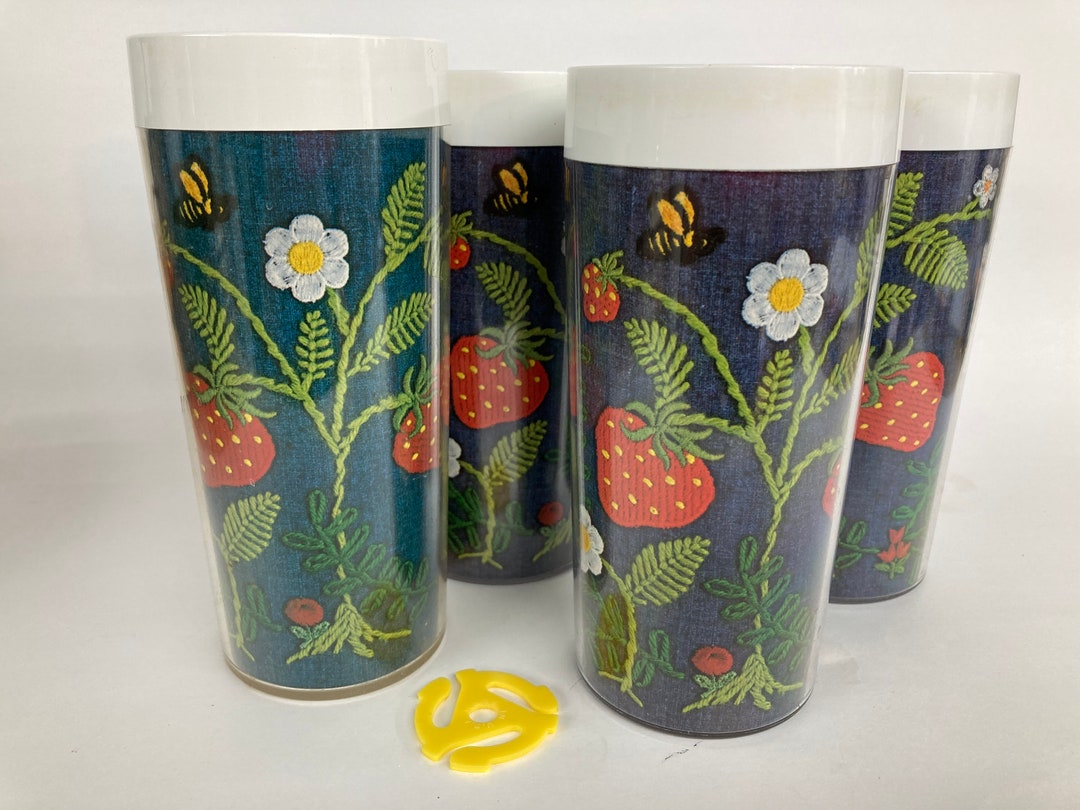 Strawberry Tumblers Plastic Retro Drinkware Thermo-serv - Etsy