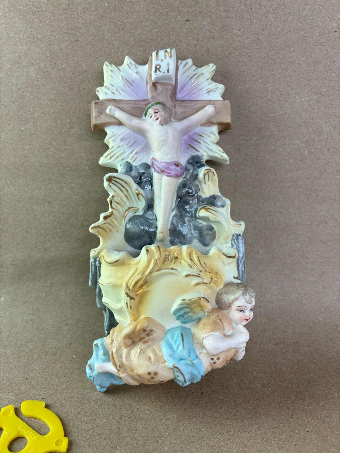 Vintage Ceramic Holy Water Holder Wall Pocket Religious Vase - Etsy