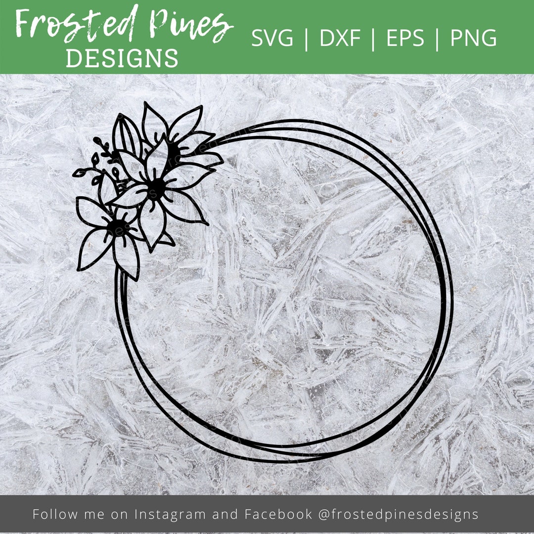 Circular Wreath Svg - Floral Wreath SVG - Floral SVG - Clipart- Wreath ...