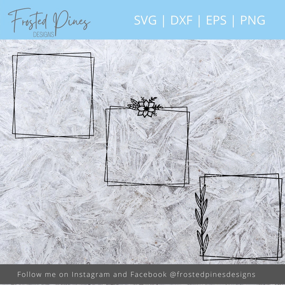 Geometric Square SVG - Square Floral Svg - Wreath Clipart - Clipart ...