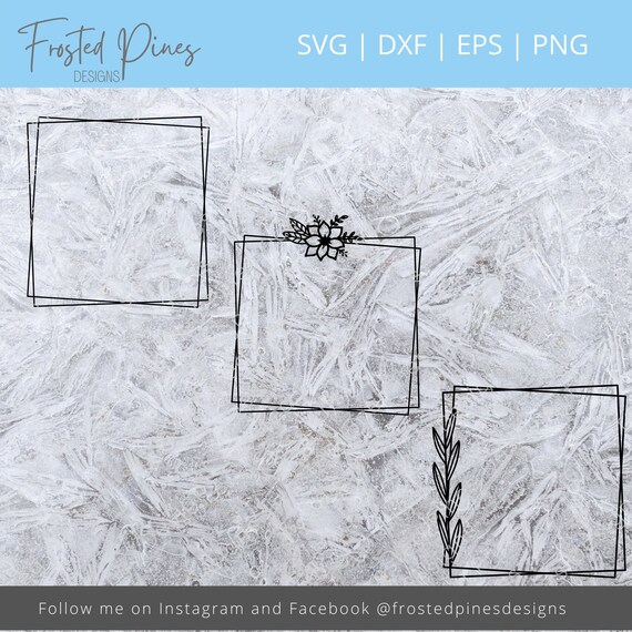 Geometric Square SVG Square Floral Svg Wreath Clipart | Etsy