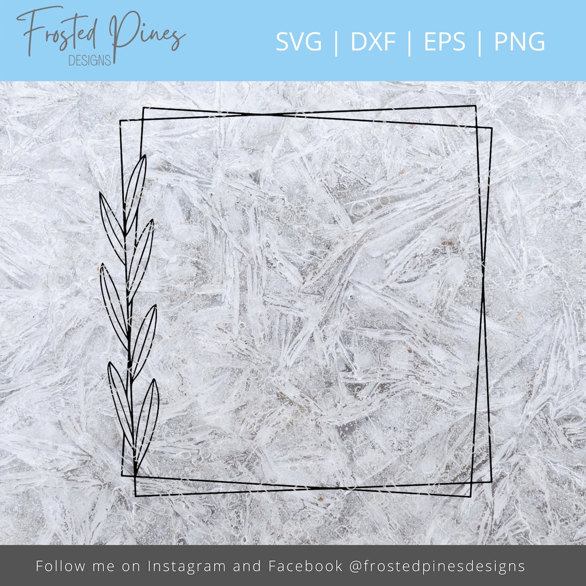 Geometric Square SVG Square Floral Svg Wreath Clipart | Etsy