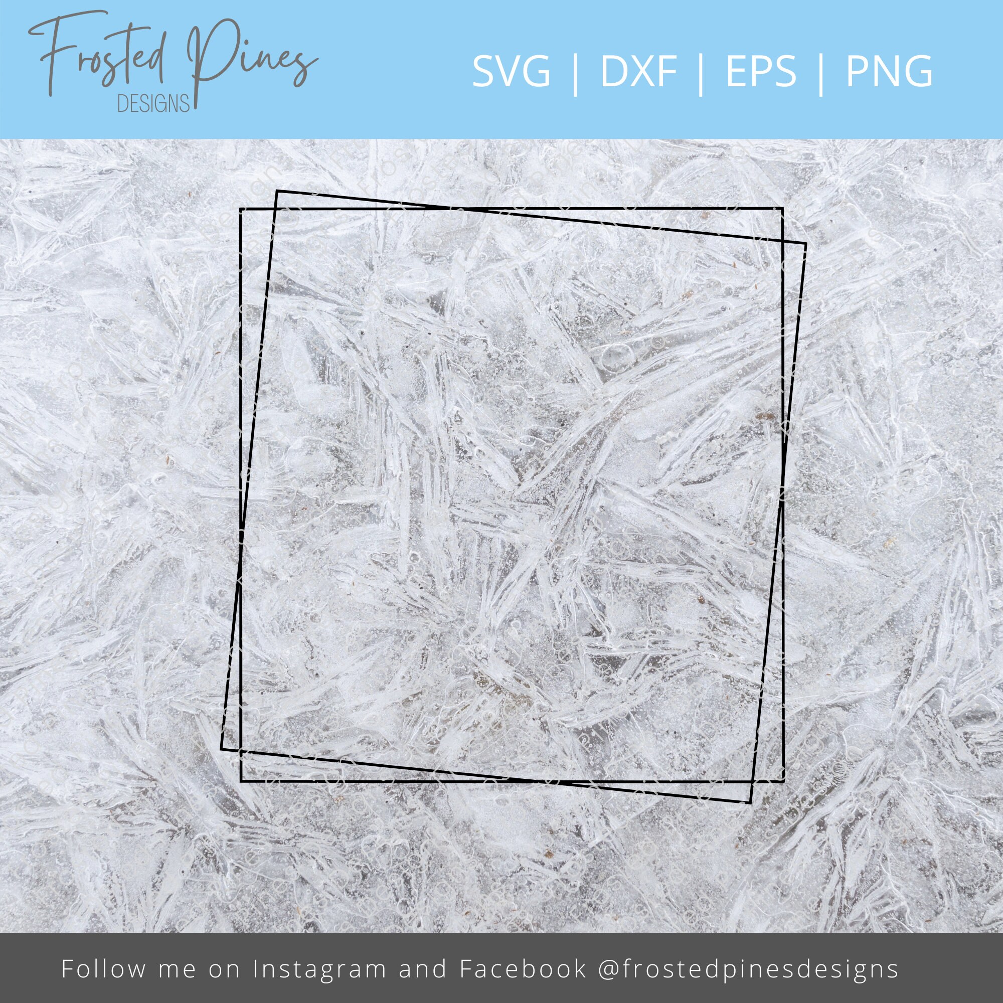 Geometric Square SVG Square Floral Svg Wreath Clipart | Etsy