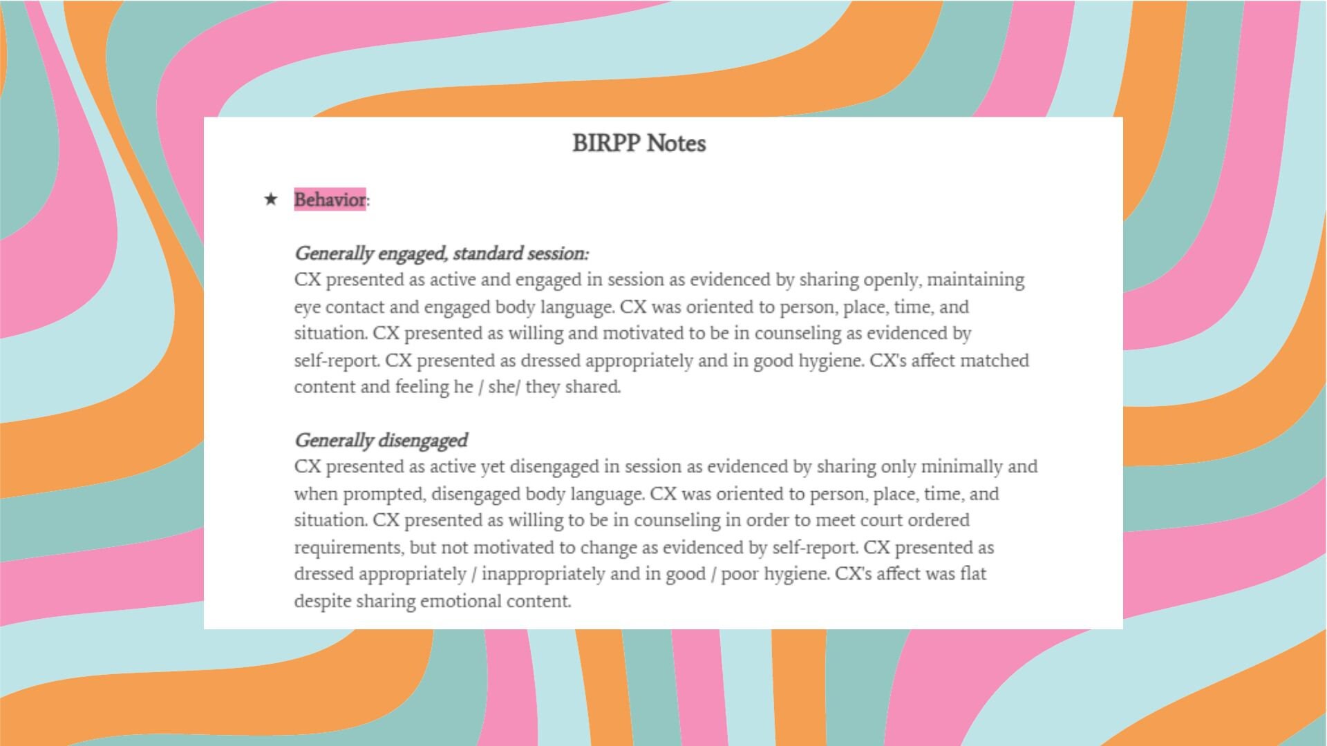 Notes & Tx. Plan Templates for the Busy Clinician - Etsy