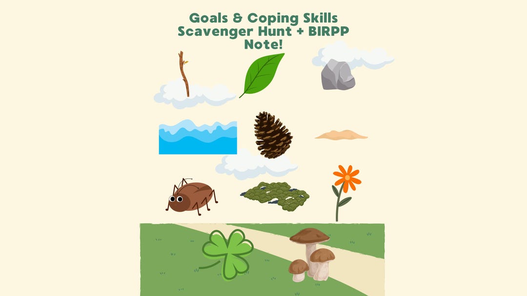 Coping Skills + Goals Scavenger Hunt Therapy Activity *includes BIRPP ...