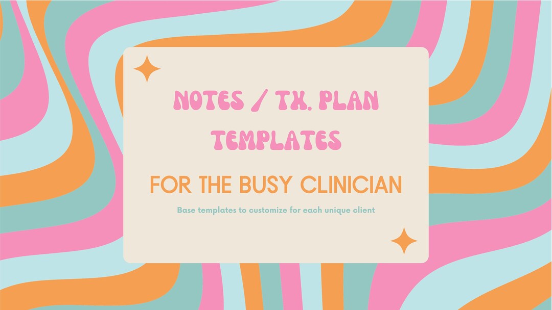 Notes & Tx. Plan Templates for the Busy Clinician - Etsy